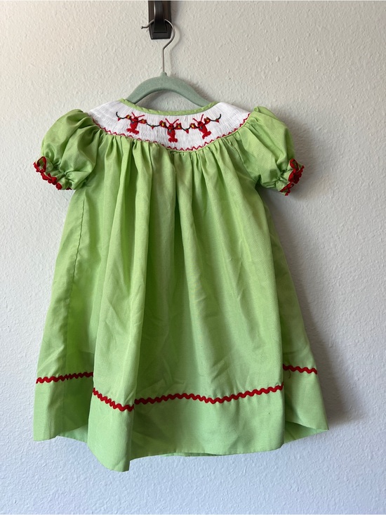 Smocksalot | Dresses | Smocksalot Green Smocked Lobster Dress 2 Years ...